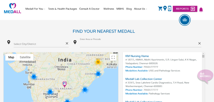 Steps to book lab visit appointment from Medall Diagnostics