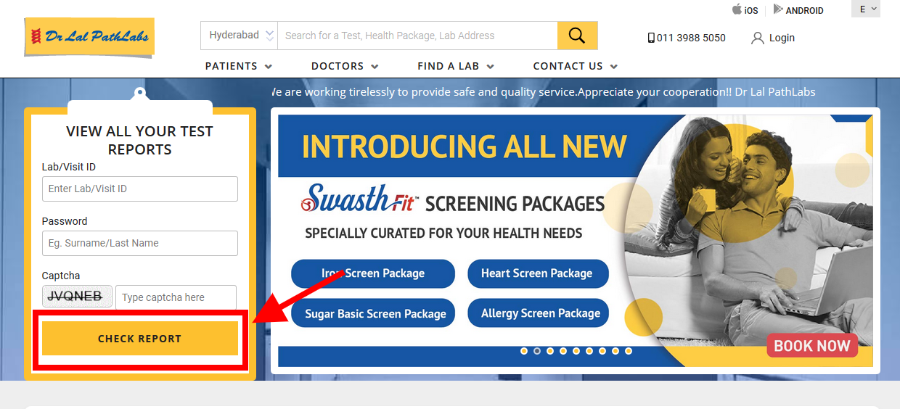 Download Reports from Dr Lal Pathlabs