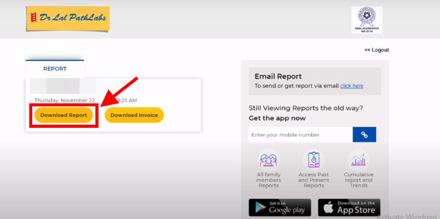 Download Reports from Dr Lal Pathlabs