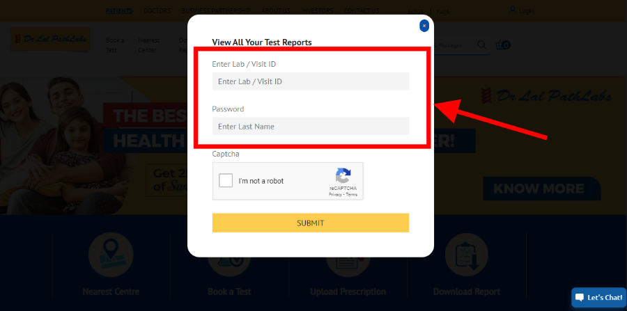 Download Reports from Dr Lal Pathlabs