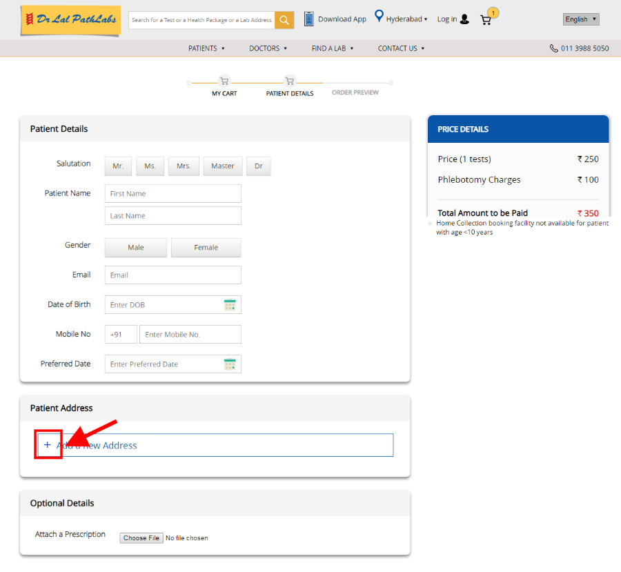 Book Home Collection at Dr Lal Pathlabs